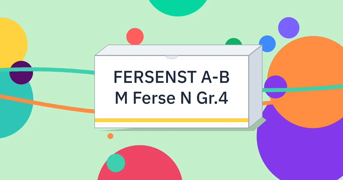 Symbolbild: Packung mit der Aufschrift FERSENST A-B M Ferse N Gr.4 (PZN 01969341) – Verfügbarkeit und Bezug in Apotheken in Frankfurt am Main