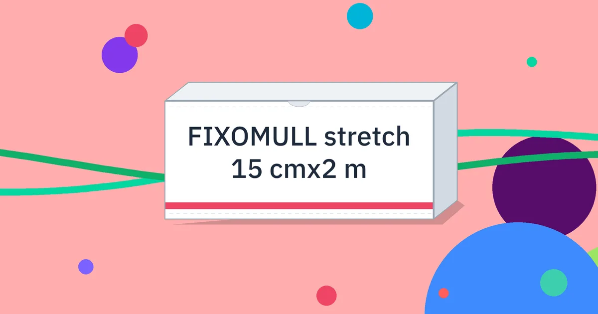 Symbolbild: Packung mit der Aufschrift FIXOMULL stretch 15 cmx2 m (PZN 18124429) – Verfügbarkeit und Bezug in Apotheken in Frankfurt am Main