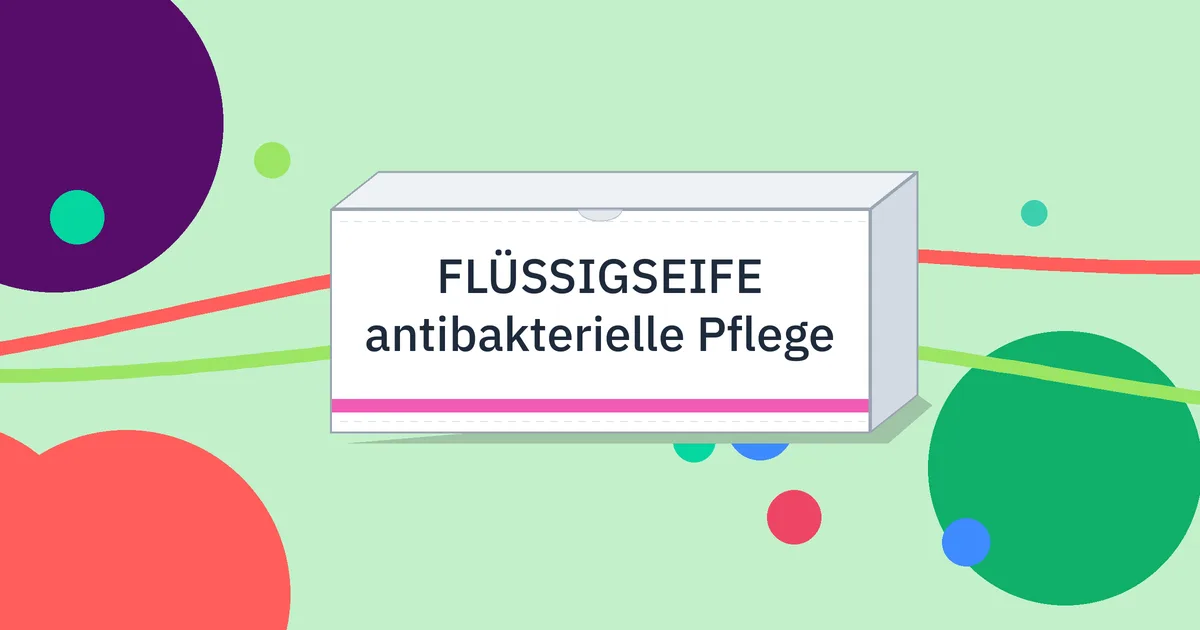 Symbolbild: Packung mit der Aufschrift FLÜSSIGSEIFE antibakterielle Pflege (PZN 06498047) – Verfügbarkeit und Bezug in Apotheken in Frankfurt am Main