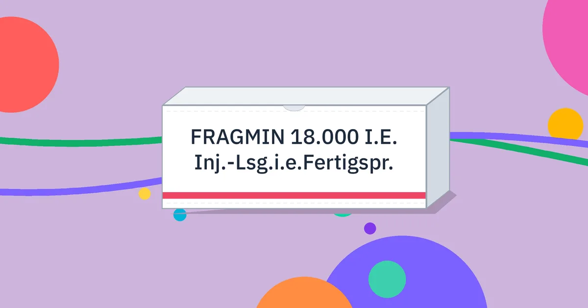 Symbolbild: Packung mit der Aufschrift FRAGMIN 18.000 I.E. Inj.-Lsg.i.e.Fertigspr. (PZN 11367749) – Verfügbarkeit und Bezug in Apotheken in Frankfurt am Main