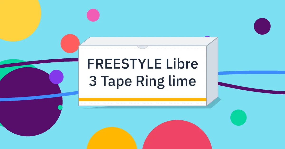 Symbolbild: Packung mit der Aufschrift FREESTYLE Libre 3 Tape Ring lime (PZN 18178313) – Verfügbarkeit und Bezug in Apotheken in Frankfurt am Main