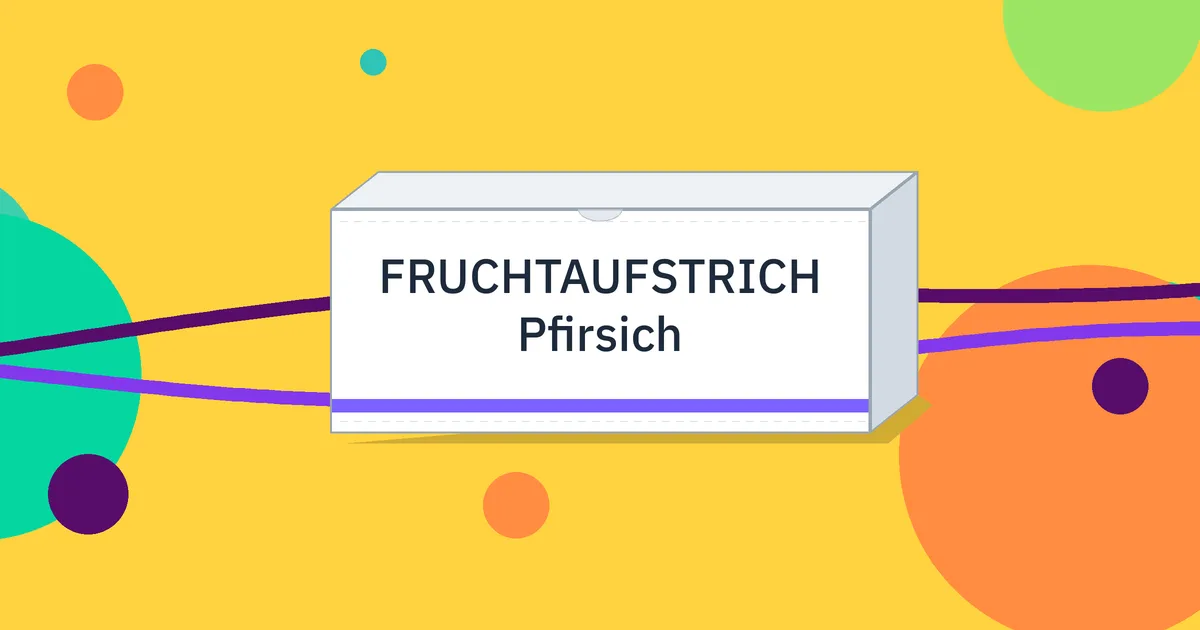 Symbolbild: Packung mit der Aufschrift FRUCHTAUFSTRICH Pfirsich (PZN 09724283) – Verfügbarkeit und Bezug in Apotheken in Frankfurt am Main