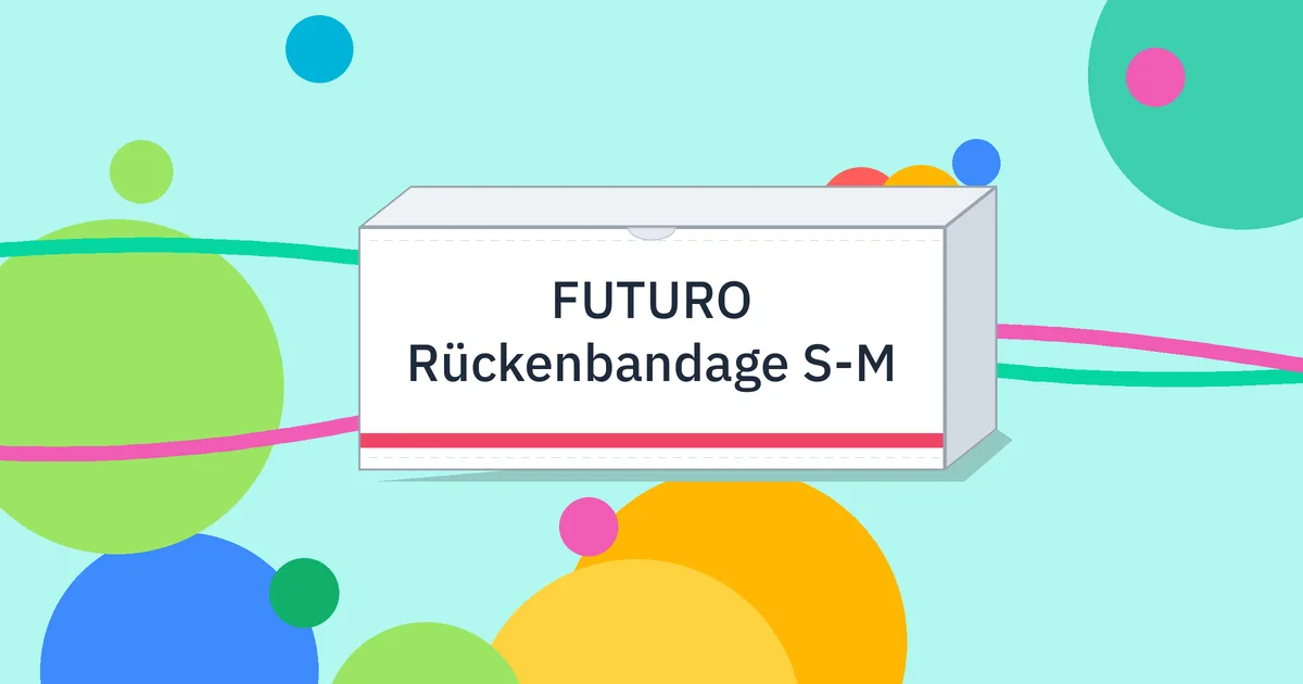 Symbolbild: Packung mit der Aufschrift FUTURO Rückenbandage S-M (PZN 04536476) – Verfügbarkeit und Bezug in Apotheken in Frankfurt am Main