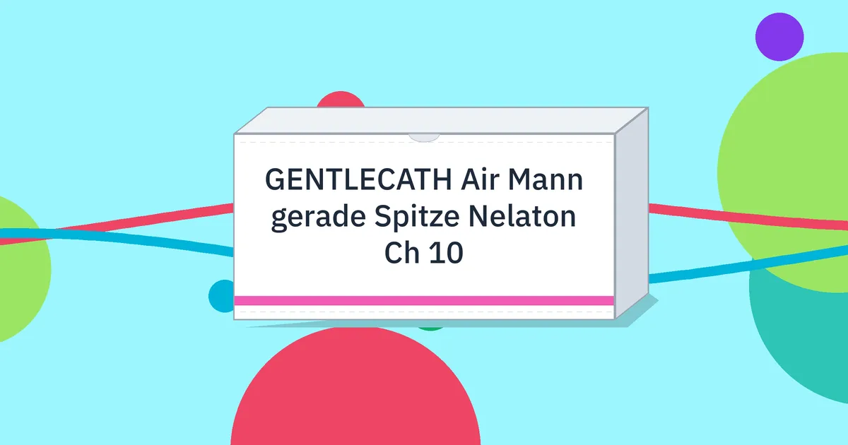 Symbolbild: Packung mit der Aufschrift GENTLECATH Air Mann gerade Spitze Nelaton Ch 10 (PZN 17447018) – Verfügbarkeit und Bezug in Apotheken in Frankfurt am Main