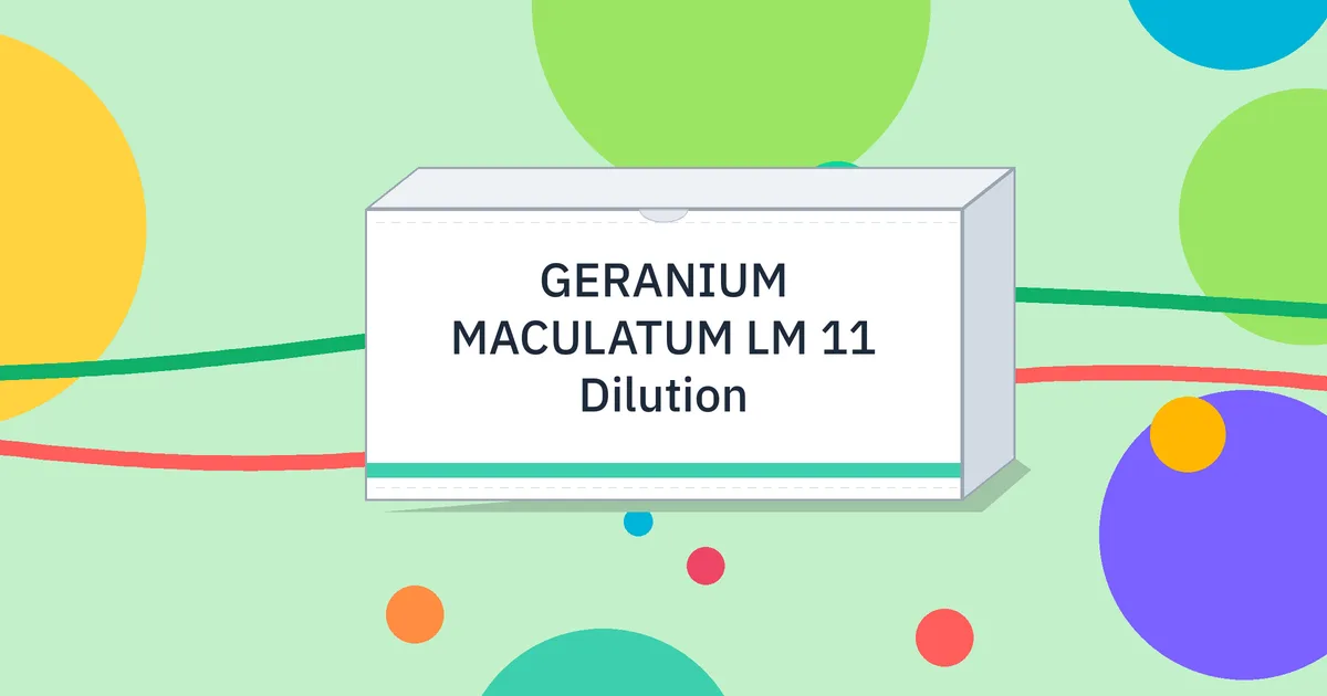 Symbolbild: Packung mit der Aufschrift GERANIUM MACULATUM LM 11 Dilution (PZN 12876660) – Verfügbarkeit und Bezug in Apotheken in Frankfurt am Main