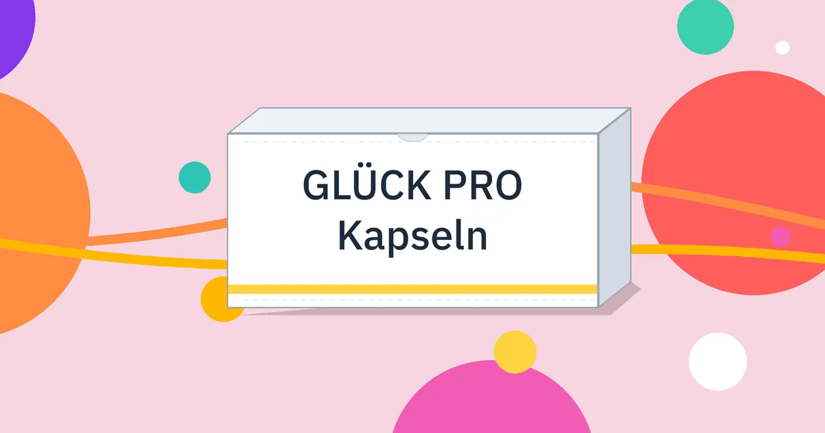 Symbolbild: Packung mit der Aufschrift GLÜCK PRO Kapseln (PZN 10996319) – Verfügbarkeit und Bezug in Apotheken in Frankfurt am Main