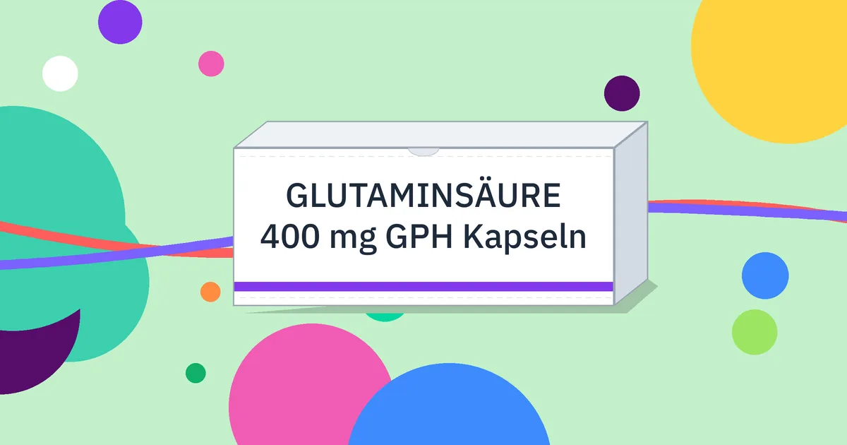 Symbolbild: Packung mit der Aufschrift GLUTAMINSÄURE 400 mg GPH Kapseln (PZN 10521616) – Verfügbarkeit und Bezug in Apotheken in Frankfurt am Main