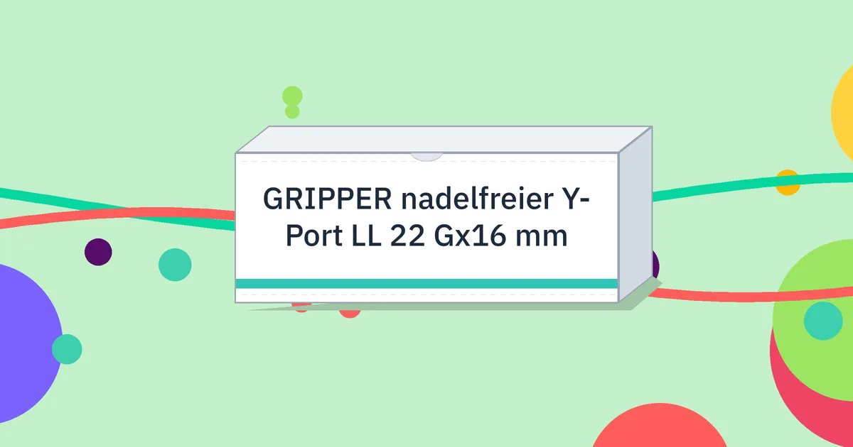 Symbolbild: Packung mit der Aufschrift GRIPPER nadelfreier Y-Port LL 22 Gx16 mm (PZN 09675857) – Verfügbarkeit und Bezug in Apotheken in Frankfurt am Main