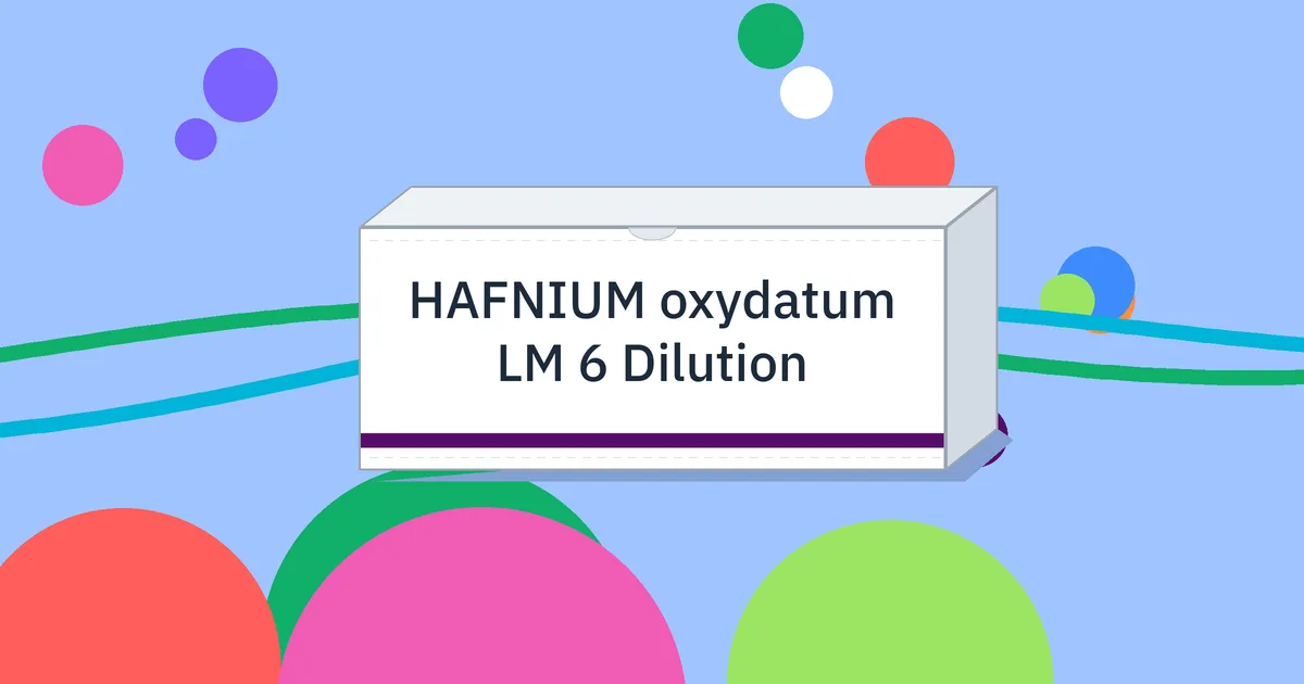 Symbolbild: Packung mit der Aufschrift HAFNIUM oxydatum LM 6 Dilution (PZN 13549696) – Verfügbarkeit und Bezug in Apotheken in Frankfurt am Main