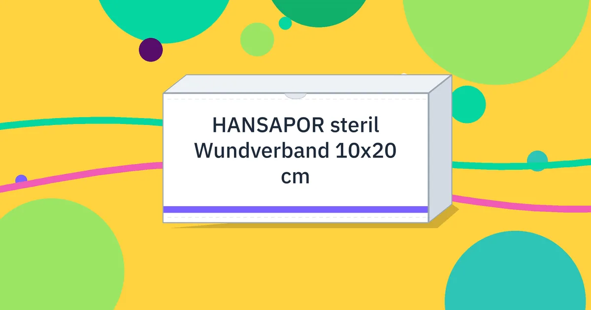 Symbolbild: Packung mit der Aufschrift HANSAPOR steril Wundverband 10x20 cm (PZN 15746745) – Verfügbarkeit und Bezug in Apotheken in Frankfurt am Main