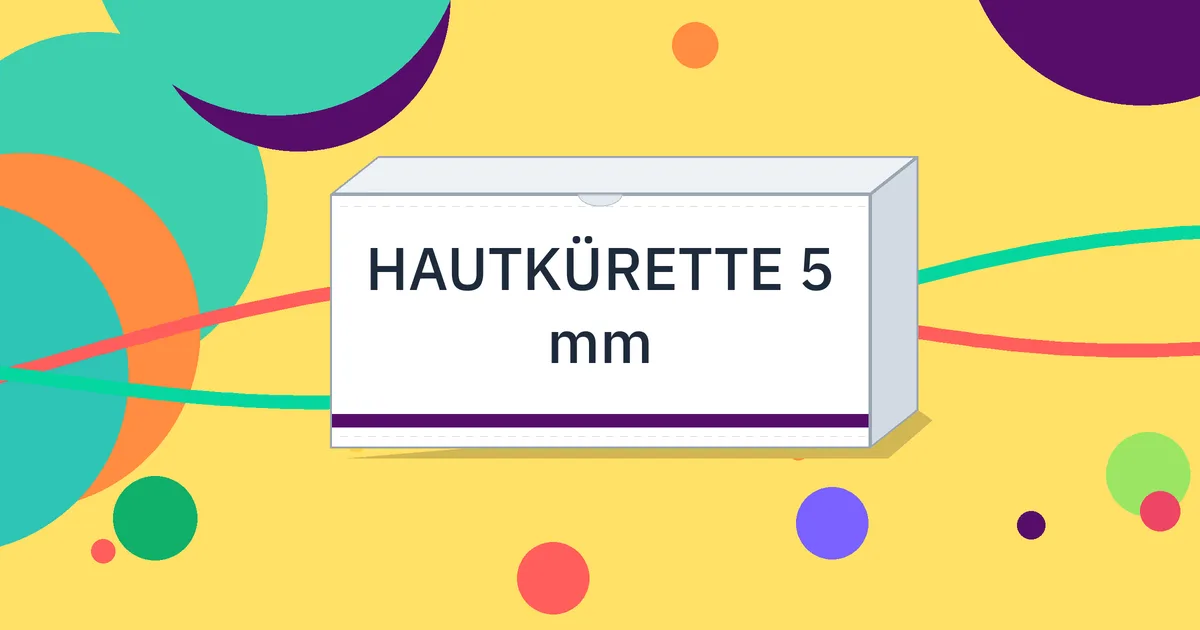 Symbolbild: Packung mit der Aufschrift HAUTKÜRETTE 5 mm (PZN 20057189) – Verfügbarkeit und Bezug in Apotheken in Frankfurt am Main