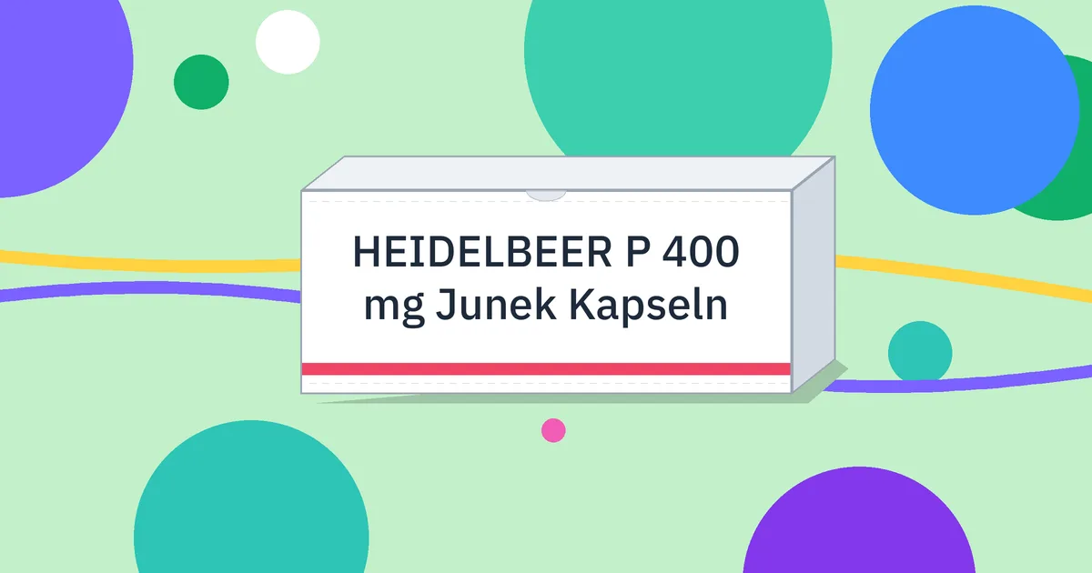 Symbolbild: Packung mit der Aufschrift HEIDELBEER P 400 mg Junek Kapseln (PZN 10336273) – Verfügbarkeit und Bezug in Apotheken in Frankfurt am Main