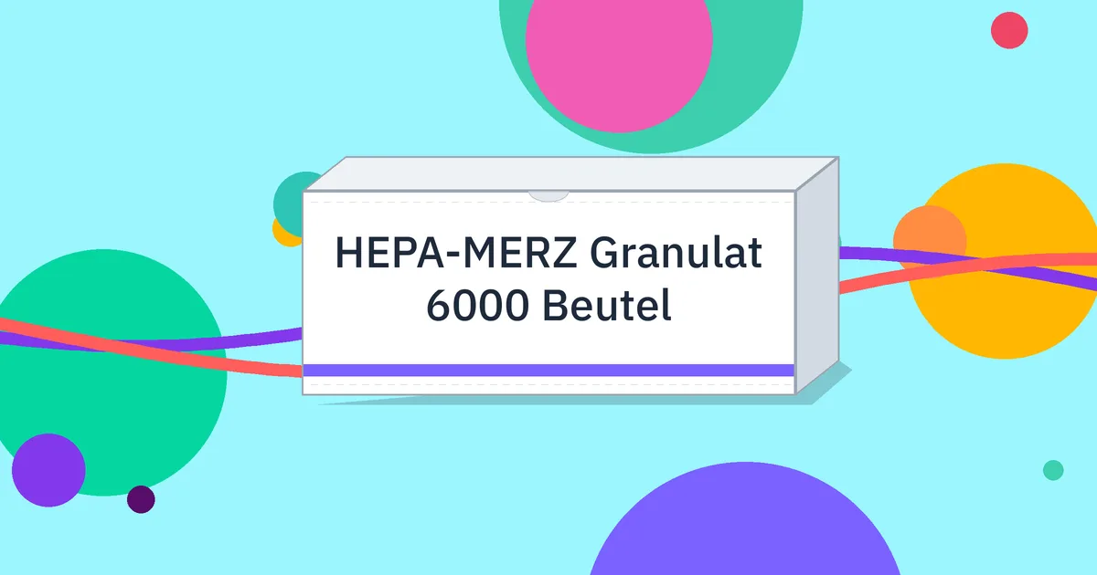 Symbolbild: Packung mit der Aufschrift HEPA-MERZ Granulat 6000 Beutel (PZN 07469993) – Verfügbarkeit und Bezug in Apotheken in Frankfurt am Main