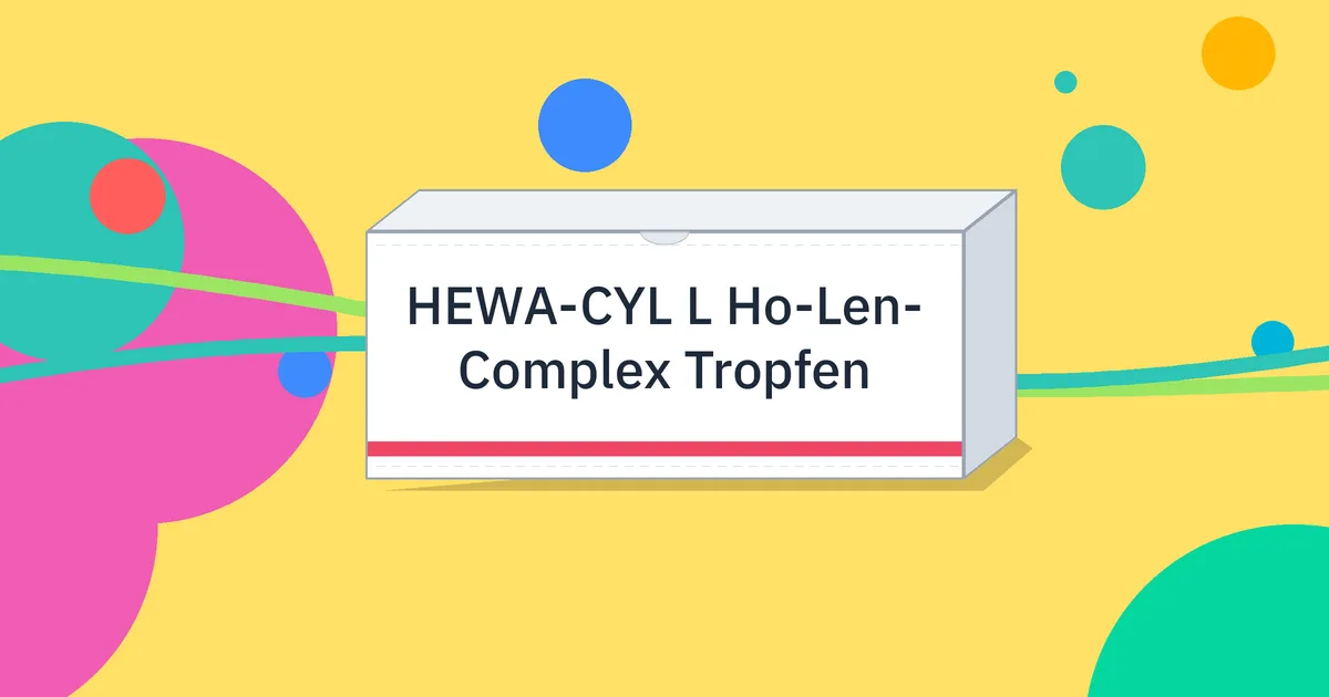 Symbolbild: Packung mit der Aufschrift HEWA-CYL L Ho-Len-Complex Tropfen (PZN 03395950) – Verfügbarkeit und Bezug in Apotheken in Frankfurt am Main