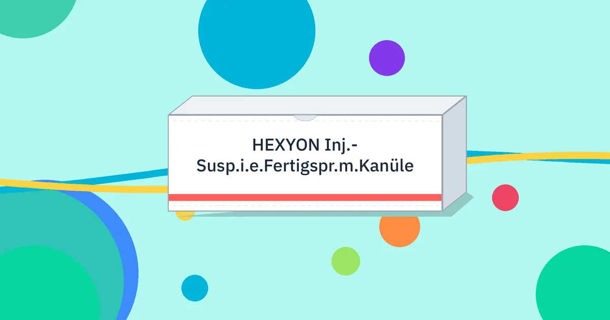 Symbolbild: Packung mit der Aufschrift HEXYON Inj.-Susp.i.e.Fertigspr.m.Kanüle (PZN 12601093) – Verfügbarkeit und Bezug in Apotheken in Frankfurt am Main