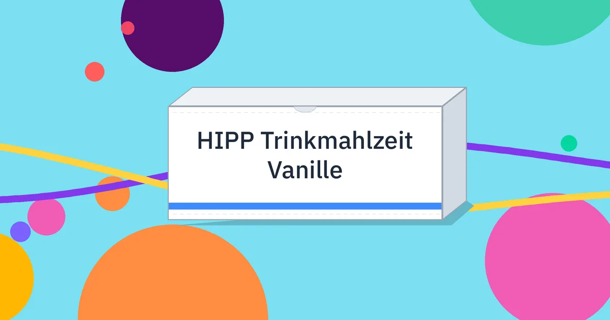 Symbolbild: Packung mit der Aufschrift HIPP Trinkmahlzeit Vanille (PZN 19291359) – Verfügbarkeit und Bezug in Apotheken in Frankfurt am Main