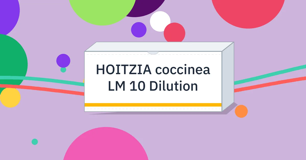 Symbolbild: Packung mit der Aufschrift HOITZIA coccinea LM 10 Dilution (PZN 13554390) – Verfügbarkeit und Bezug in Apotheken in Frankfurt am Main