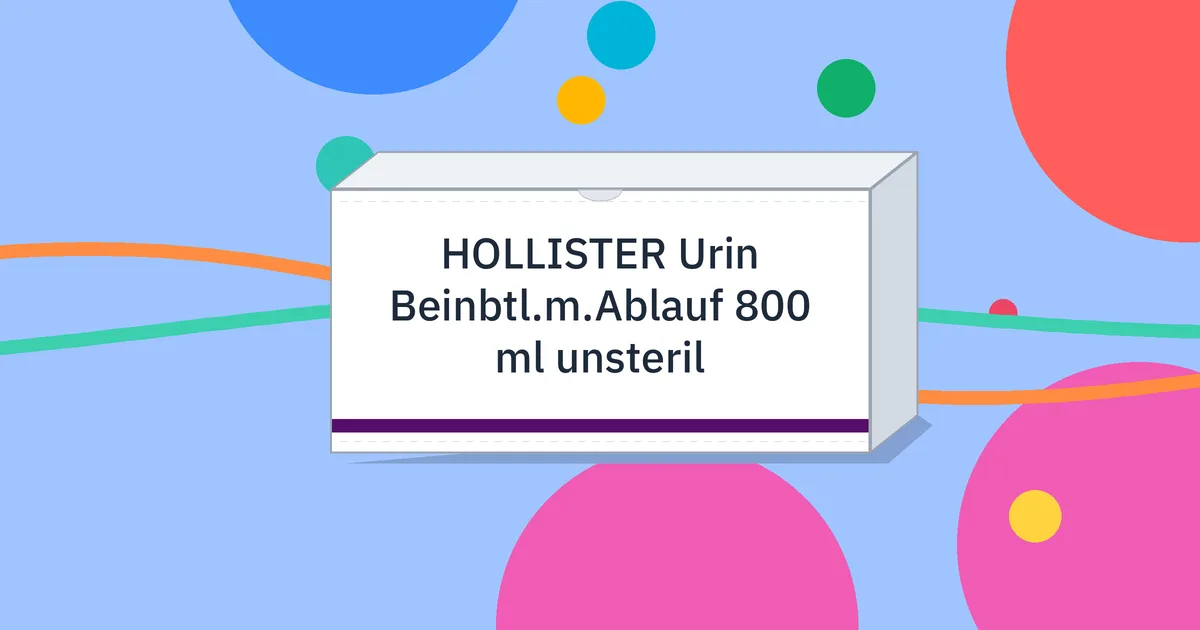 Symbolbild: Packung mit der Aufschrift HOLLISTER Urin Beinbtl.m.Ablauf 800 ml unsteril (PZN 00660009) – Verfügbarkeit und Bezug in Apotheken in Frankfurt am Main