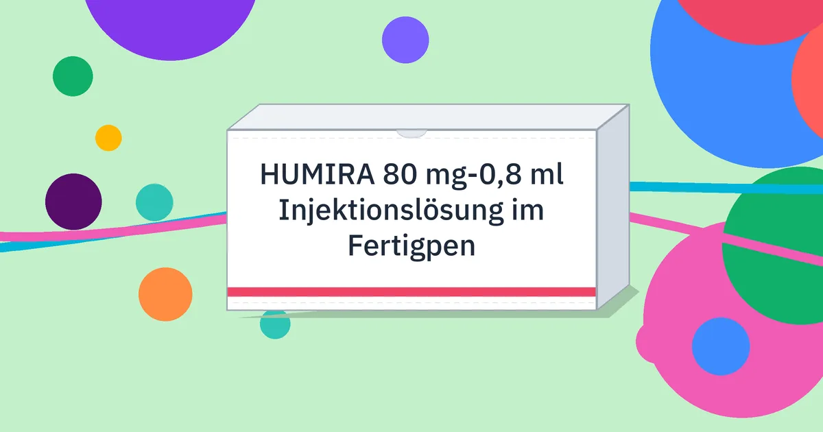 Symbolbild: Packung mit der Aufschrift HUMIRA 80 mg-0,8 ml Injektionslösung im Fertigpen (PZN 15241413) – Verfügbarkeit und Bezug in Apotheken in Frankfurt am Main
