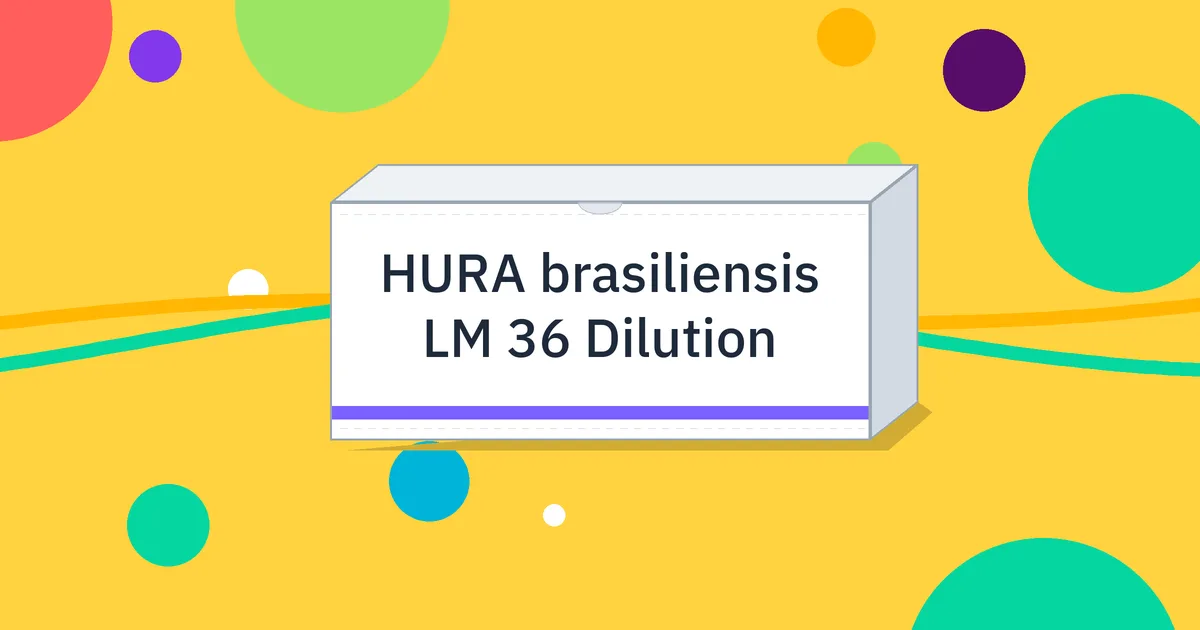 Symbolbild: Packung mit der Aufschrift HURA brasiliensis LM 36 Dilution (PZN 12889941) – Verfügbarkeit und Bezug in Apotheken in Frankfurt am Main