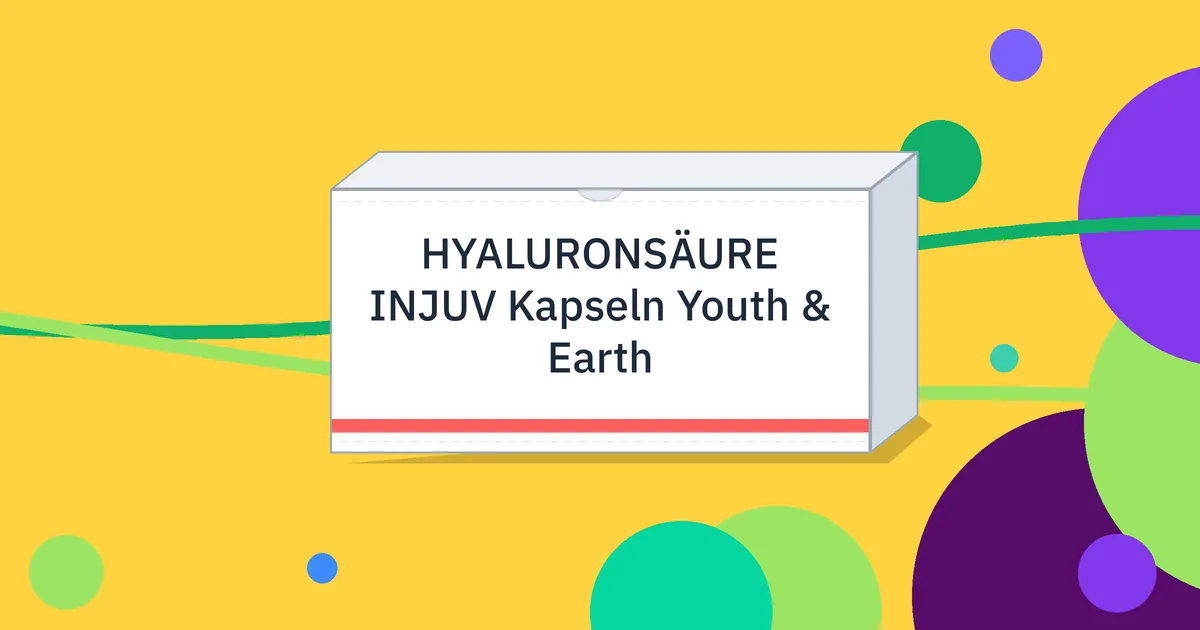 Symbolbild: Packung mit der Aufschrift HYALURONSÄURE INJUV Kapseln Youth & Earth (PZN 16867787) – Verfügbarkeit und Bezug in Apotheken in Frankfurt am Main