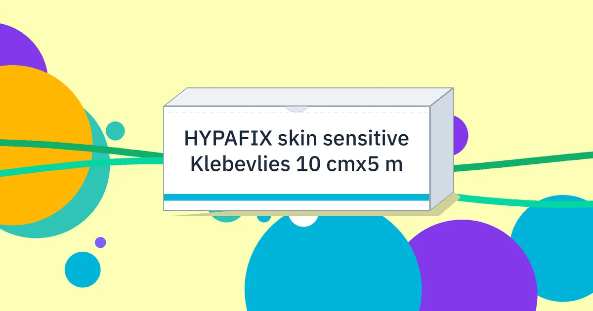 Symbolbild: Packung mit der Aufschrift HYPAFIX skin sensitive Klebevlies 10 cmx5 m (PZN 19477118) – Verfügbarkeit und Bezug in Apotheken in Frankfurt am Main