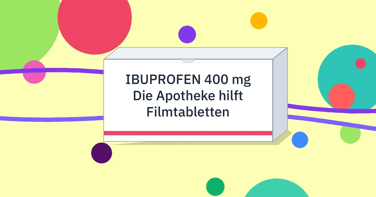 Symbolbild: Packung mit der Aufschrift IBUPROFEN 400 mg Die Apotheke hilft Filmtabletten (PZN 14190180) – Verfügbarkeit und Bezug in Apotheken in Frankfurt am Main