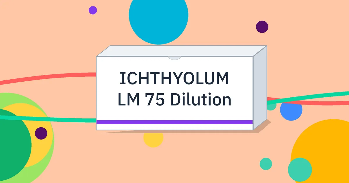 Symbolbild: Packung mit der Aufschrift ICHTHYOLUM LM 75 Dilution (PZN 13558867) – Verfügbarkeit und Bezug in Apotheken in Frankfurt am Main