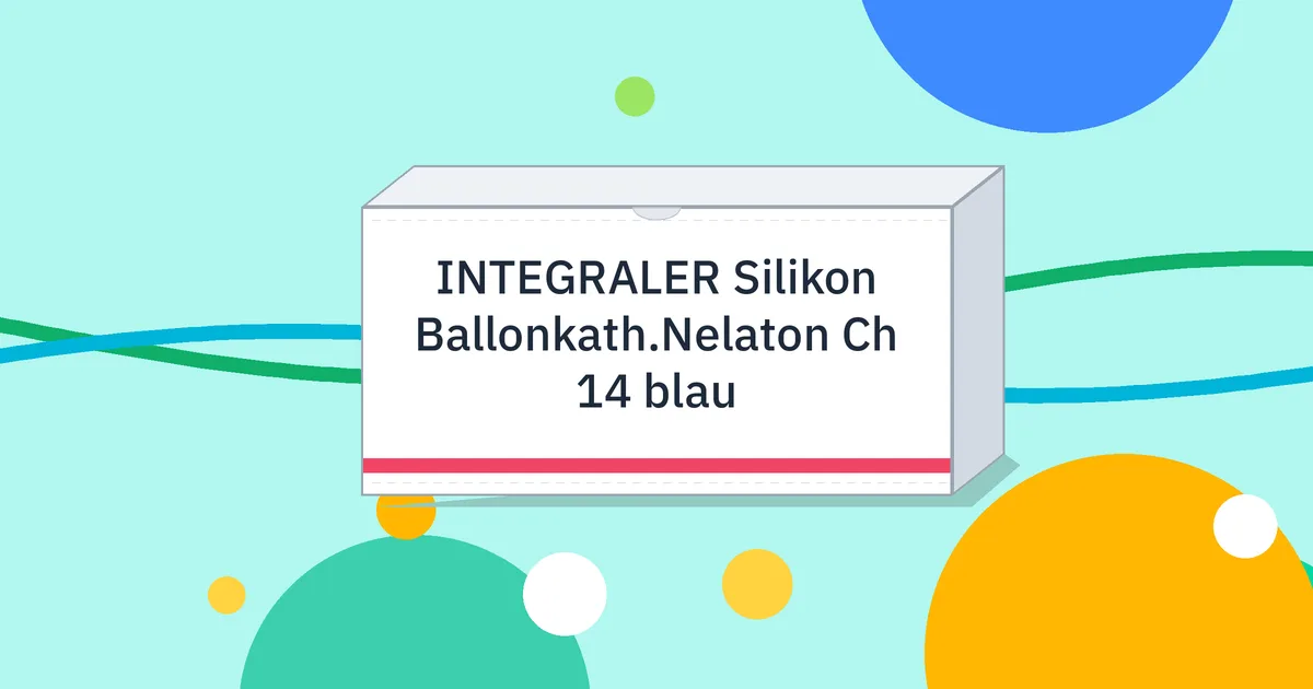 Symbolbild: Packung mit der Aufschrift INTEGRALER Silikon Ballonkath.Nelaton Ch 14 blau (PZN 16824915) – Verfügbarkeit und Bezug in Apotheken in Frankfurt am Main
