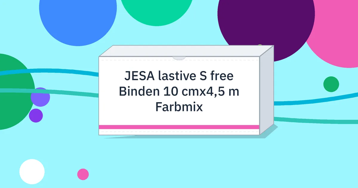 Symbolbild: Packung mit der Aufschrift JESA lastive S free Binden 10 cmx4,5 m Farbmix (PZN 10335434) – Verfügbarkeit und Bezug in Apotheken in Frankfurt am Main