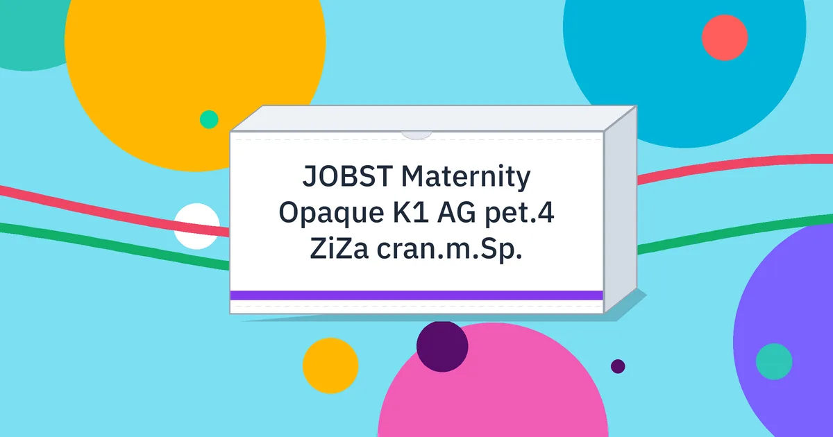 Symbolbild: Packung mit der Aufschrift JOBST Maternity Opaque K1 AG pet.4 ZiZa cran.m.Sp. (PZN 15857315) – Verfügbarkeit und Bezug in Apotheken in Frankfurt am Main