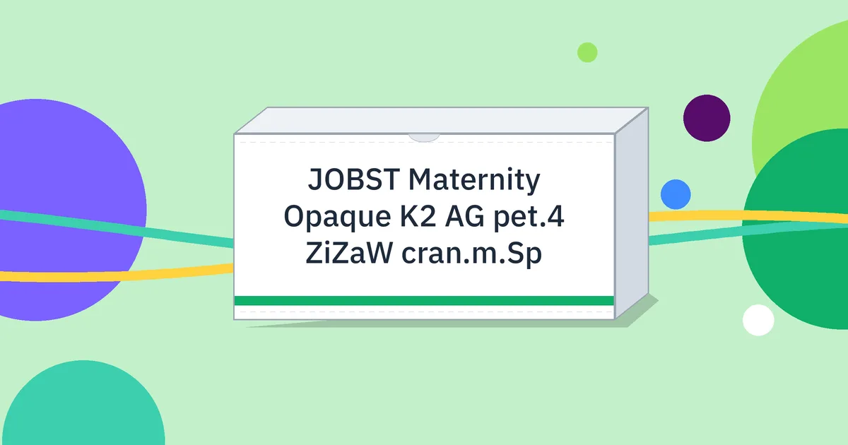 Symbolbild: Packung mit der Aufschrift JOBST Maternity Opaque K2 AG pet.4 ZiZaW cran.m.Sp (PZN 15858639) – Verfügbarkeit und Bezug in Apotheken in Frankfurt am Main