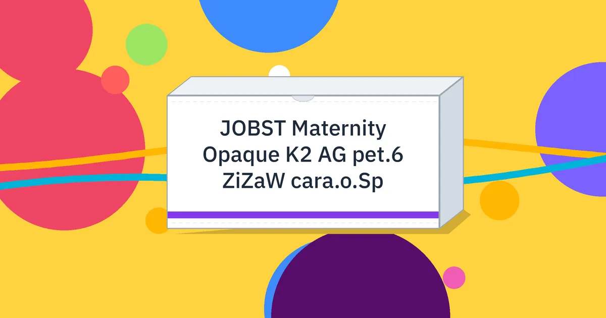 Symbolbild: Packung mit der Aufschrift JOBST Maternity Opaque K2 AG pet.6 ZiZaW cara.o.Sp (PZN 15851548) – Verfügbarkeit und Bezug in Apotheken in Frankfurt am Main