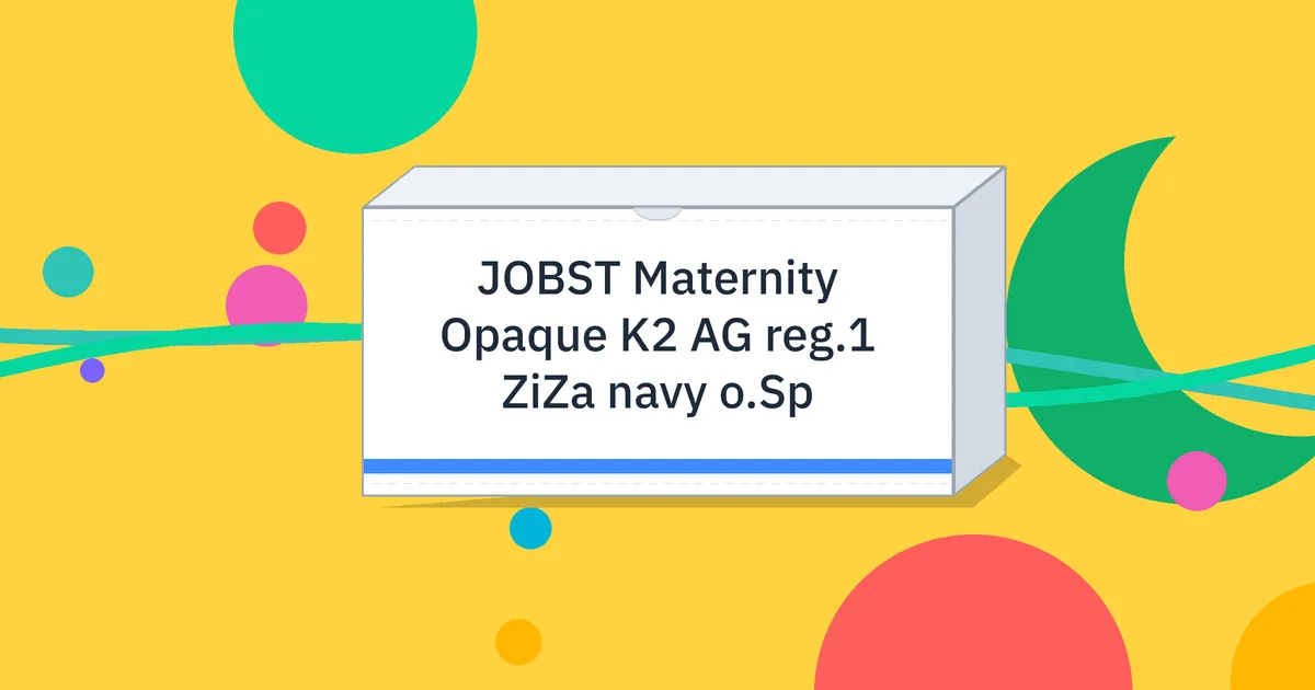 Symbolbild: Packung mit der Aufschrift JOBST Maternity Opaque K2 AG reg.1 ZiZa navy o.Sp (PZN 15860441) – Verfügbarkeit und Bezug in Apotheken in Frankfurt am Main