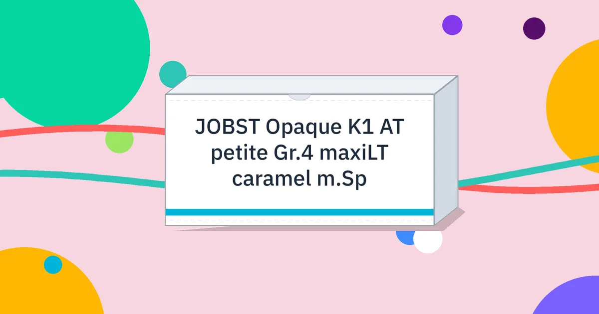 Symbolbild: Packung mit der Aufschrift JOBST Opaque K1 AT petite Gr.4 maxiLT caramel m.Sp (PZN 13102618) – Verfügbarkeit und Bezug in Apotheken in Frankfurt am Main
