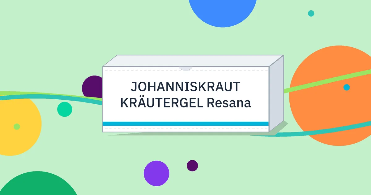 Symbolbild: Packung mit der Aufschrift JOHANNISKRAUT KRÄUTERGEL Resana (PZN 02762091) – Verfügbarkeit und Bezug in Apotheken in Frankfurt am Main