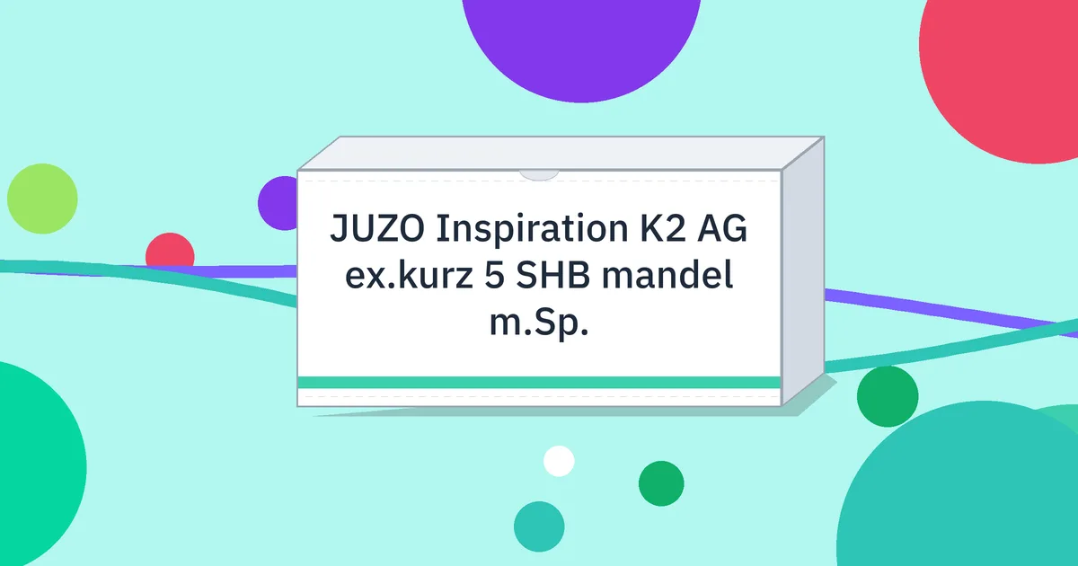 Symbolbild: Packung mit der Aufschrift JUZO Inspiration K2 AG ex.kurz 5 SHB mandel m.Sp. (PZN 14925339) – Verfügbarkeit und Bezug in Apotheken in Frankfurt am Main