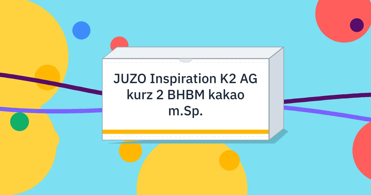 Symbolbild: Packung mit der Aufschrift JUZO Inspiration K2 AG kurz 2 BHBM kakao m.Sp. (PZN 14875736) – Verfügbarkeit und Bezug in Apotheken in Frankfurt am Main
