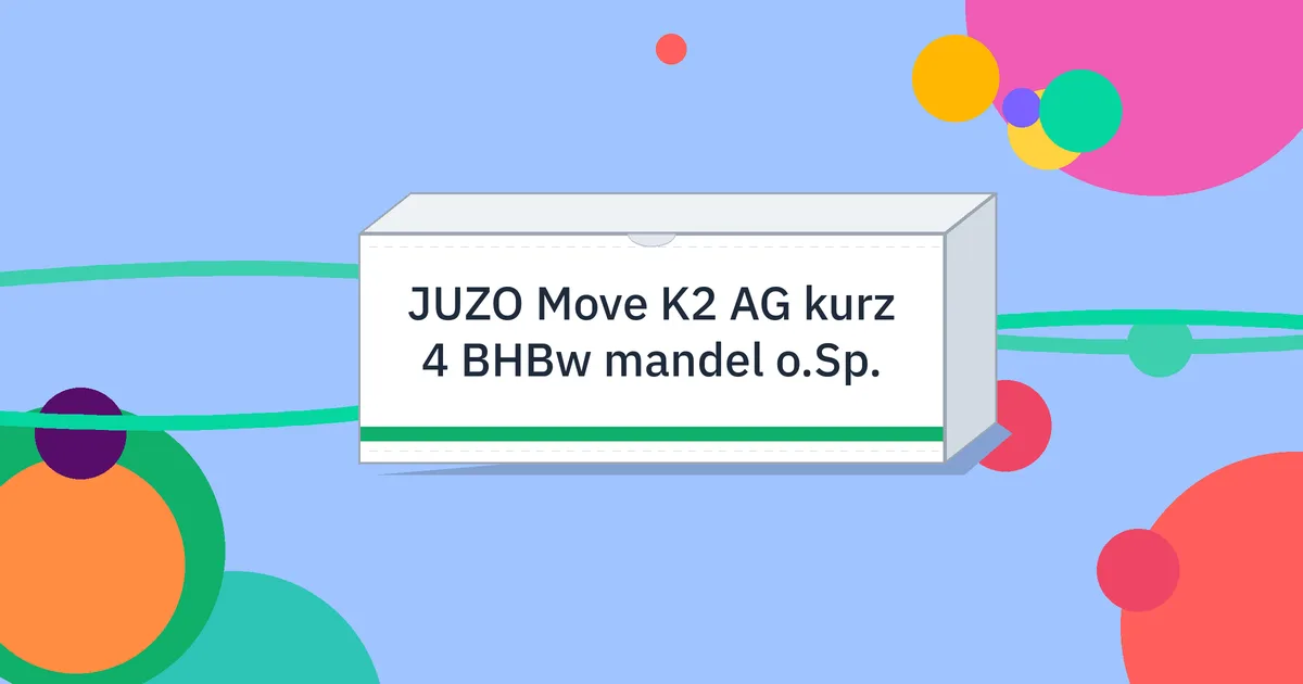 Symbolbild: Packung mit der Aufschrift JUZO Move K2 AG kurz 4 BHBw mandel o.Sp. (PZN 16646425) – Verfügbarkeit und Bezug in Apotheken in Frankfurt am Main