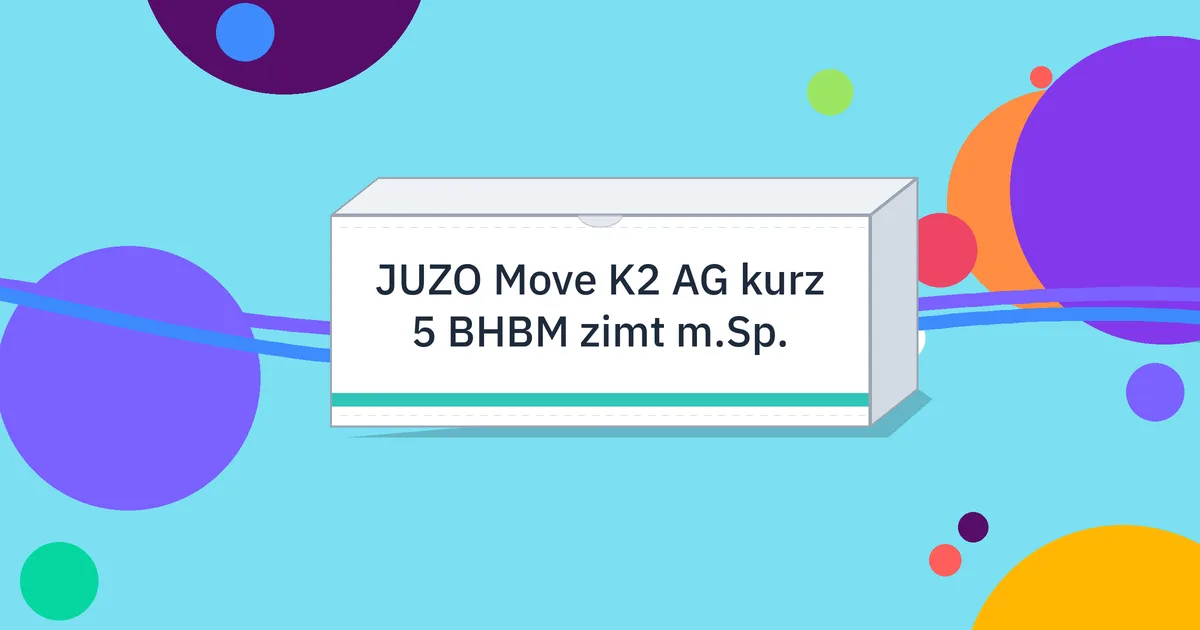 Symbolbild: Packung mit der Aufschrift JUZO Move K2 AG kurz 5 BHBM zimt m.Sp. (PZN 18528612) – Verfügbarkeit und Bezug in Apotheken in Frankfurt am Main
