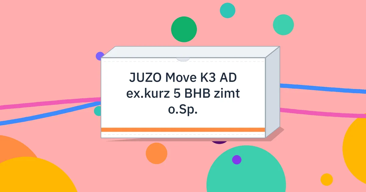 Symbolbild: Packung mit der Aufschrift JUZO Move K3 AD ex.kurz 5 BHB zimt o.Sp. (PZN 18570347) – Verfügbarkeit und Bezug in Apotheken in Frankfurt am Main