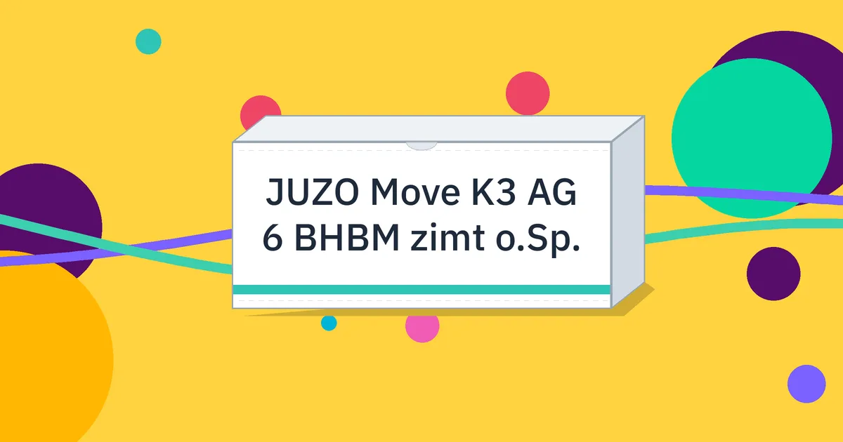 Symbolbild: Packung mit der Aufschrift JUZO Move K3 AG 6 BHBM zimt o.Sp. (PZN 18578047) – Verfügbarkeit und Bezug in Apotheken in Frankfurt am Main