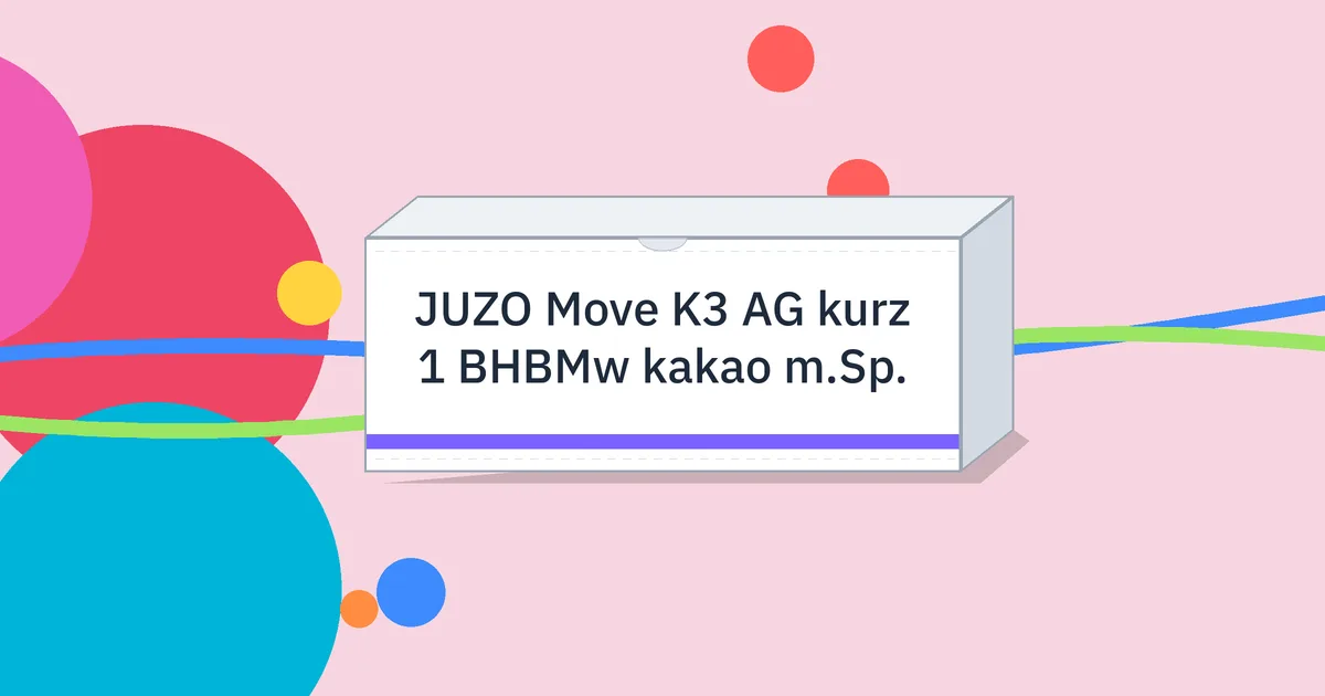 Symbolbild: Packung mit der Aufschrift JUZO Move K3 AG kurz 1 BHBMw kakao m.Sp. (PZN 18592194) – Verfügbarkeit und Bezug in Apotheken in Frankfurt am Main