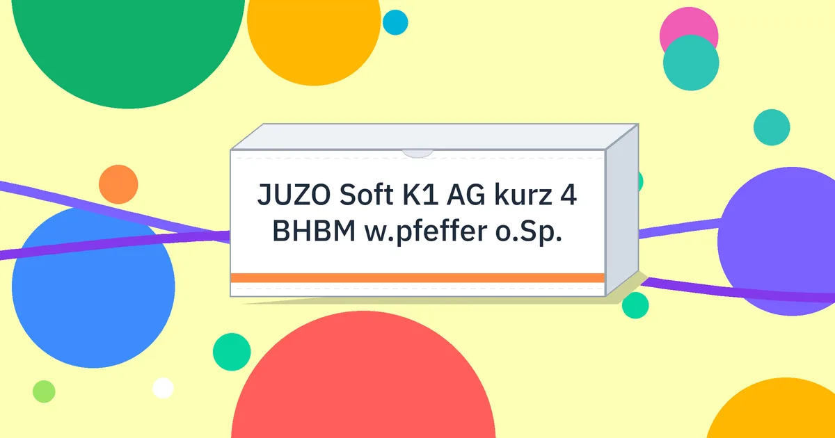 Symbolbild: Packung mit der Aufschrift JUZO Soft K1 AG kurz 4 BHBM w.pfeffer o.Sp. (PZN 14865347) – Verfügbarkeit und Bezug in Apotheken in Frankfurt am Main