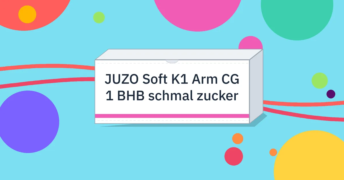 Symbolbild: Packung mit der Aufschrift JUZO Soft K1 Arm CG 1 BHB schmal zucker (PZN 15507383) – Verfügbarkeit und Bezug in Apotheken in Frankfurt am Main