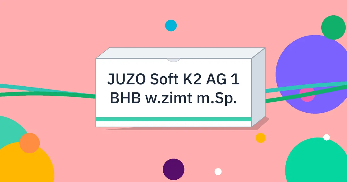 Symbolbild: Packung mit der Aufschrift JUZO Soft K2 AG 1 BHB w.zimt m.Sp. (PZN 14840614) – Verfügbarkeit und Bezug in Apotheken in Frankfurt am Main