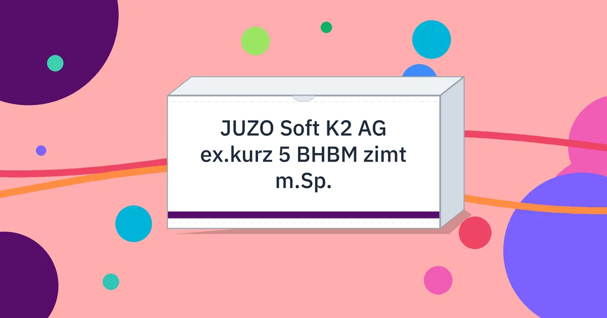 Symbolbild: Packung mit der Aufschrift JUZO Soft K2 AG ex.kurz 5 BHBM zimt m.Sp. (PZN 14860166) – Verfügbarkeit und Bezug in Apotheken in Frankfurt am Main