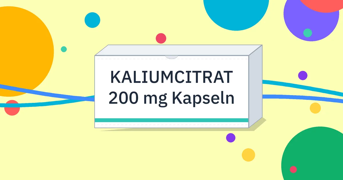 Symbolbild: Packung mit der Aufschrift KALIUMCITRAT 200 mg Kapseln (PZN 17965397) – Verfügbarkeit und Bezug in Apotheken in Frankfurt am Main