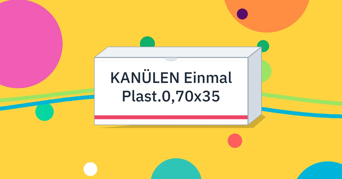 Symbolbild: Packung mit der Aufschrift KANÜLEN Einmal Plast.0,70x35 (PZN 01964349) – Verfügbarkeit und Bezug in Apotheken in Frankfurt am Main