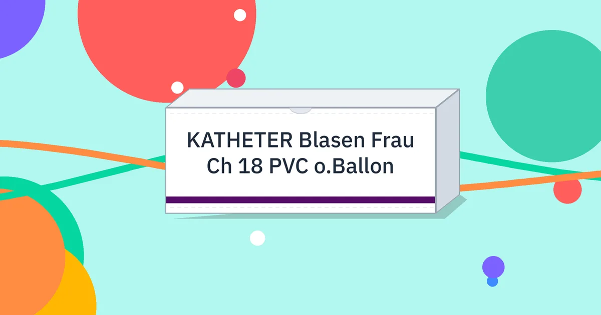 Symbolbild: Packung mit der Aufschrift KATHETER Blasen Frau Ch 18 PVC o.Ballon (PZN 19523315) – Verfügbarkeit und Bezug in Apotheken in Frankfurt am Main
